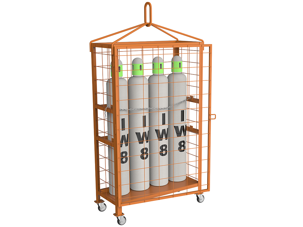 Rack para 4 Cilindros com Rodízio - Gaiolas